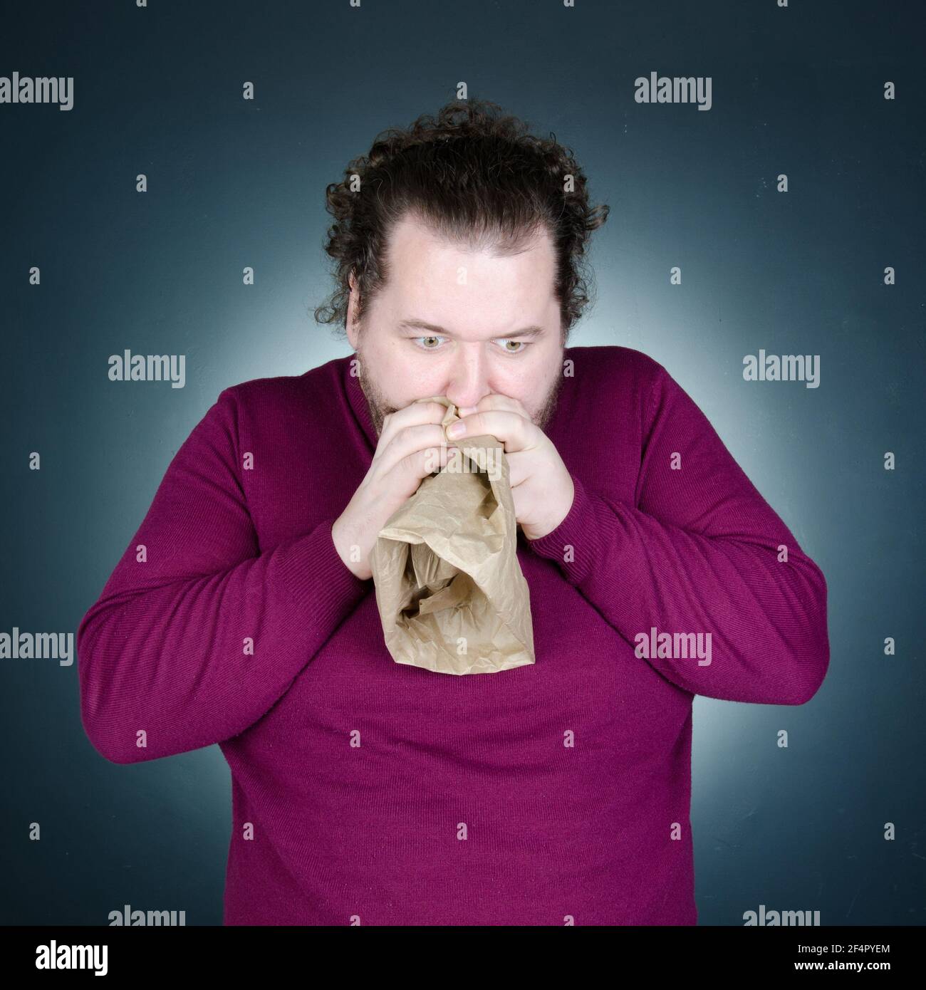 Fat man. Obesity. Problems with excess weight! Stock Photo - Alamy