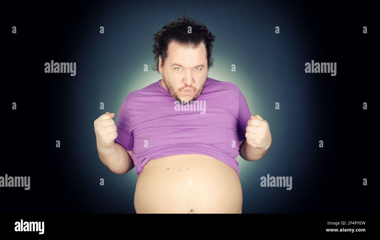 Fat man. Obesity. Problems with excess weight! Stock Photo - Alamy