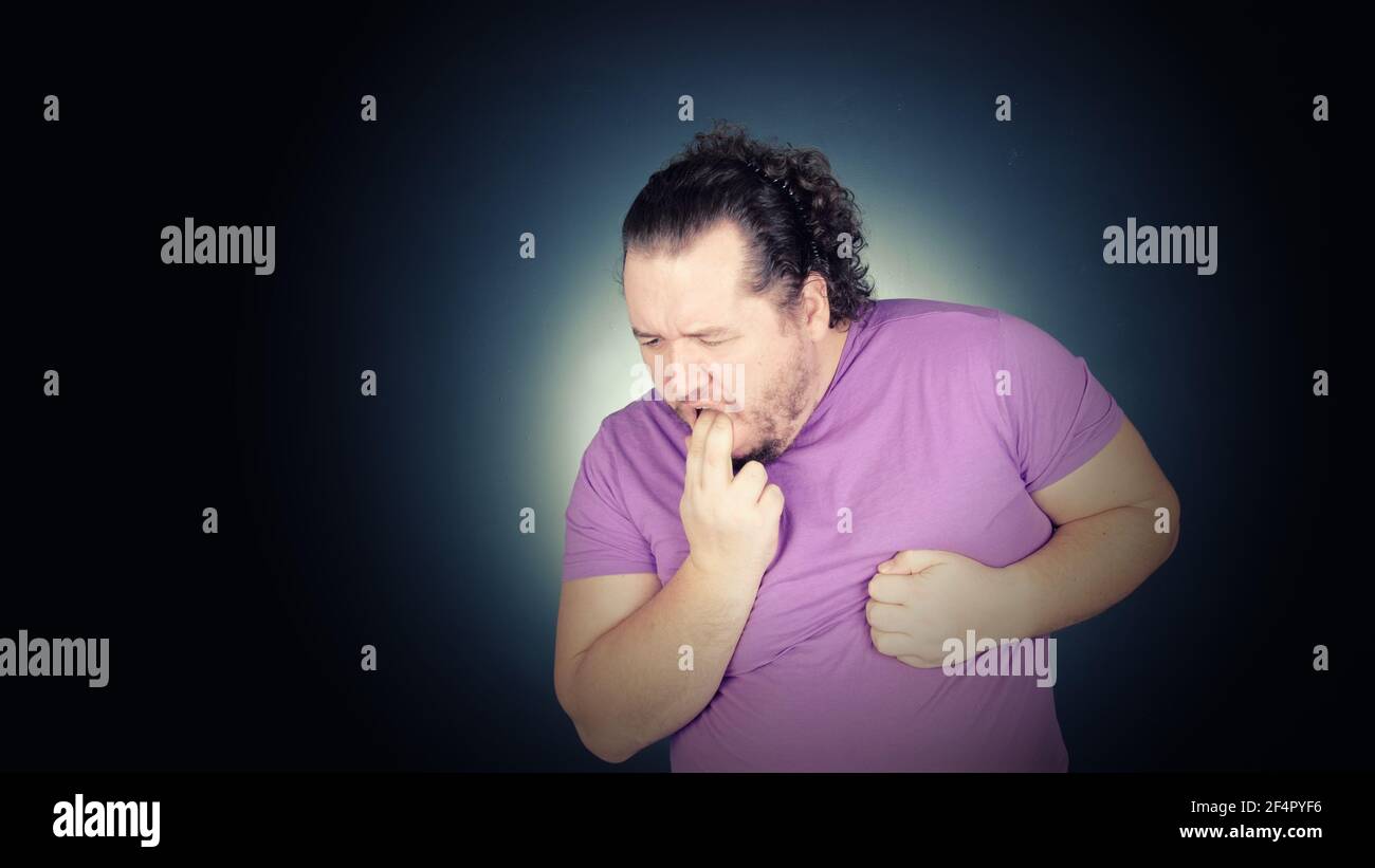 Fat man. Obesity. Problems with excess weight! Stock Photo - Alamy