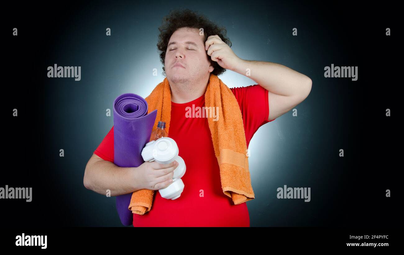Funny fitness and fun guy Stock Photo - Alamy