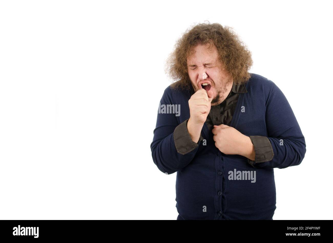 Colds and flu. Man sneezes Stock Photo - Alamy
