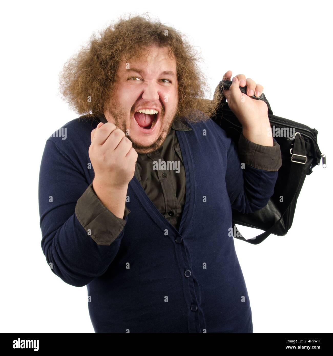 Idea and success. Yes. Man rejoices Stock Photo - Alamy