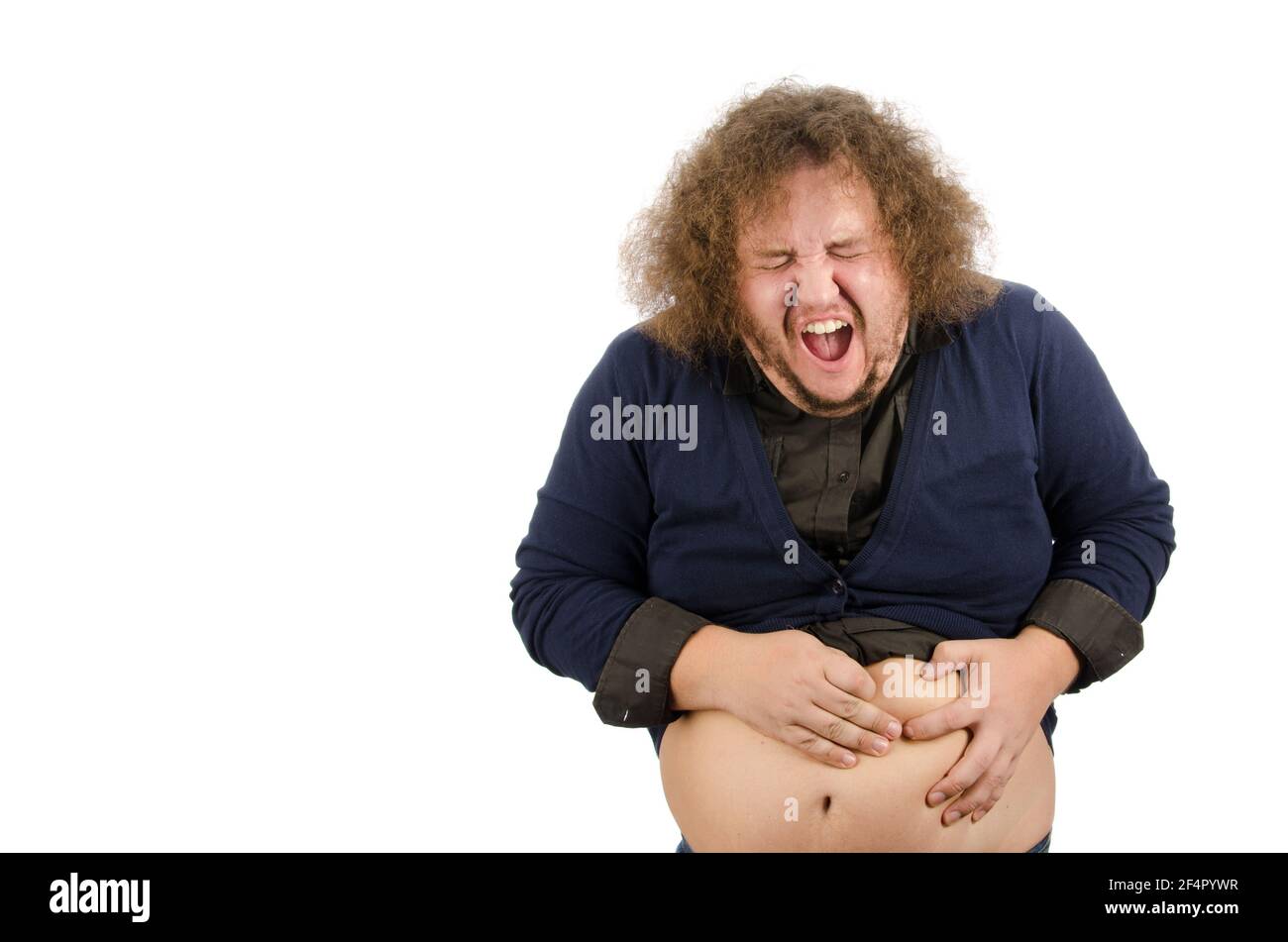Fat man. Obesity. Problems with excess weight! Stock Photo - Alamy