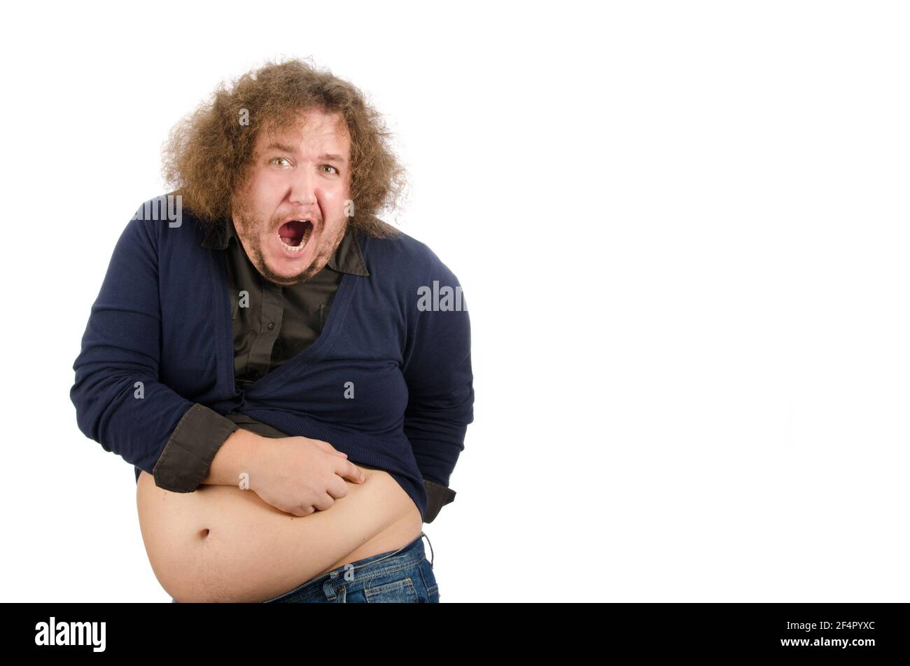 Fat man. Obesity. Problems with excess weight! Stock Photo - Alamy