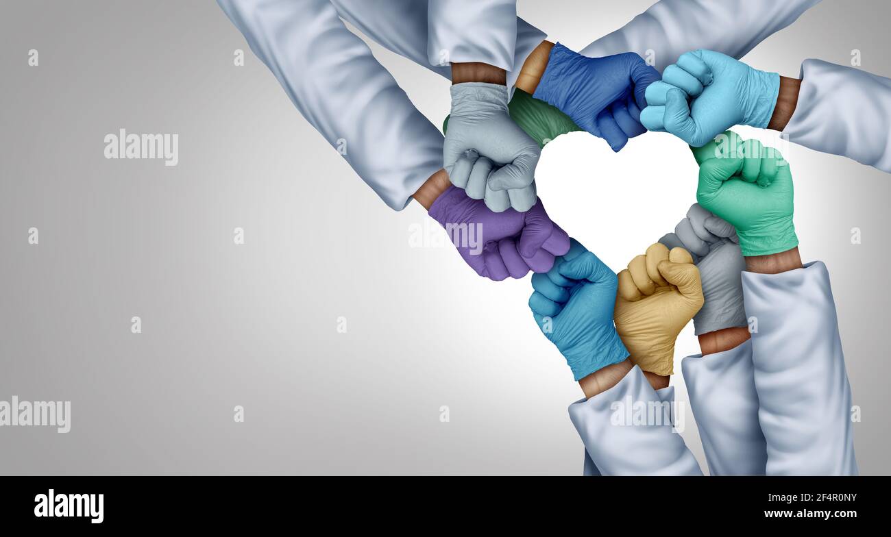 Medical staff unity and doctors working together and medical teamwork ...