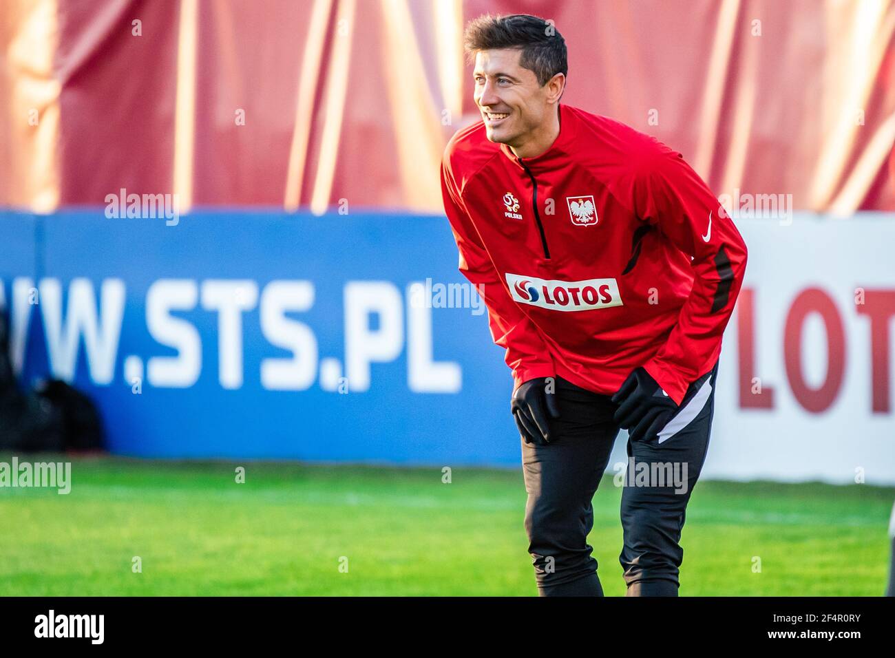 Robert Lewandowski of Poland seen in action during the first official ...