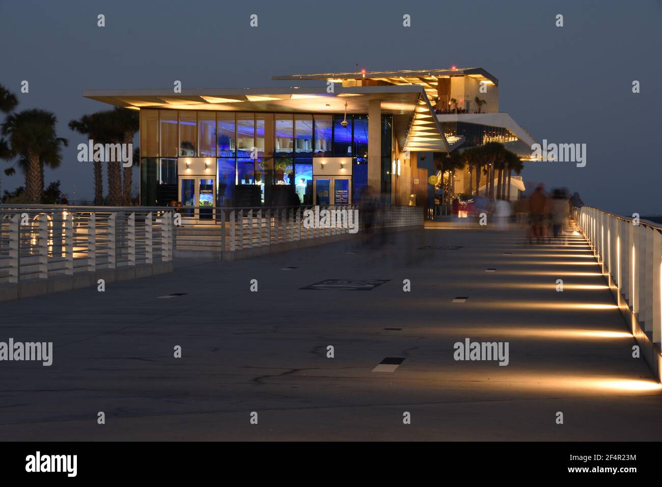 A five-story inverted pyramid-shaped building at the new St. Pete Pier ...