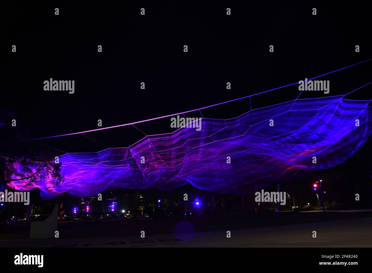 Bending Arc, the billowing net sculptures created by the artist Janet ...
