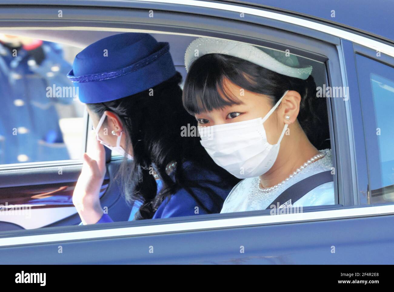 Japanese Princess Mako (R) and her younger sister Princess Kako arrive ...