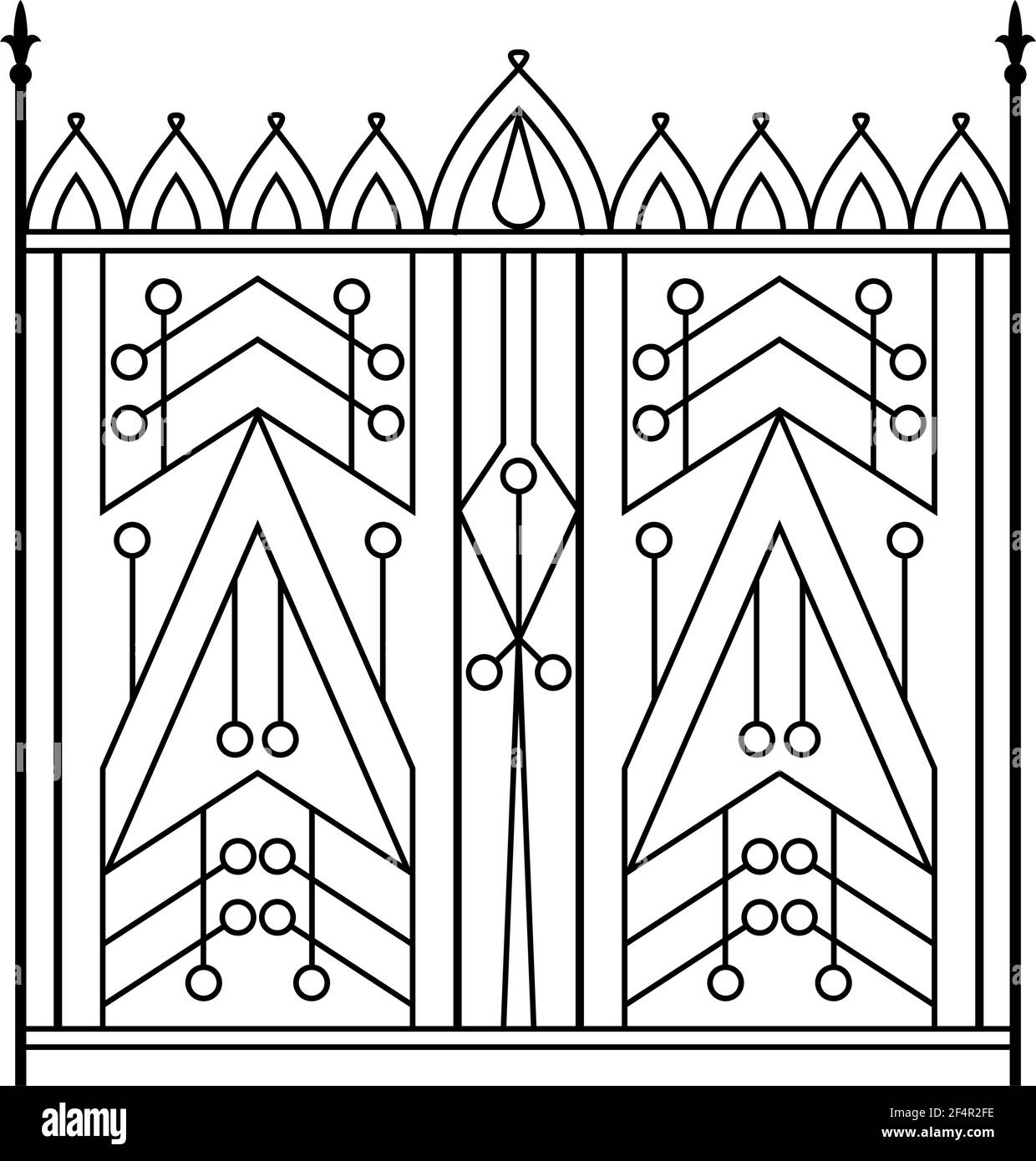 Wrought Iron Gate, Ornamental Design Vector Illustration Stock Vector ...
