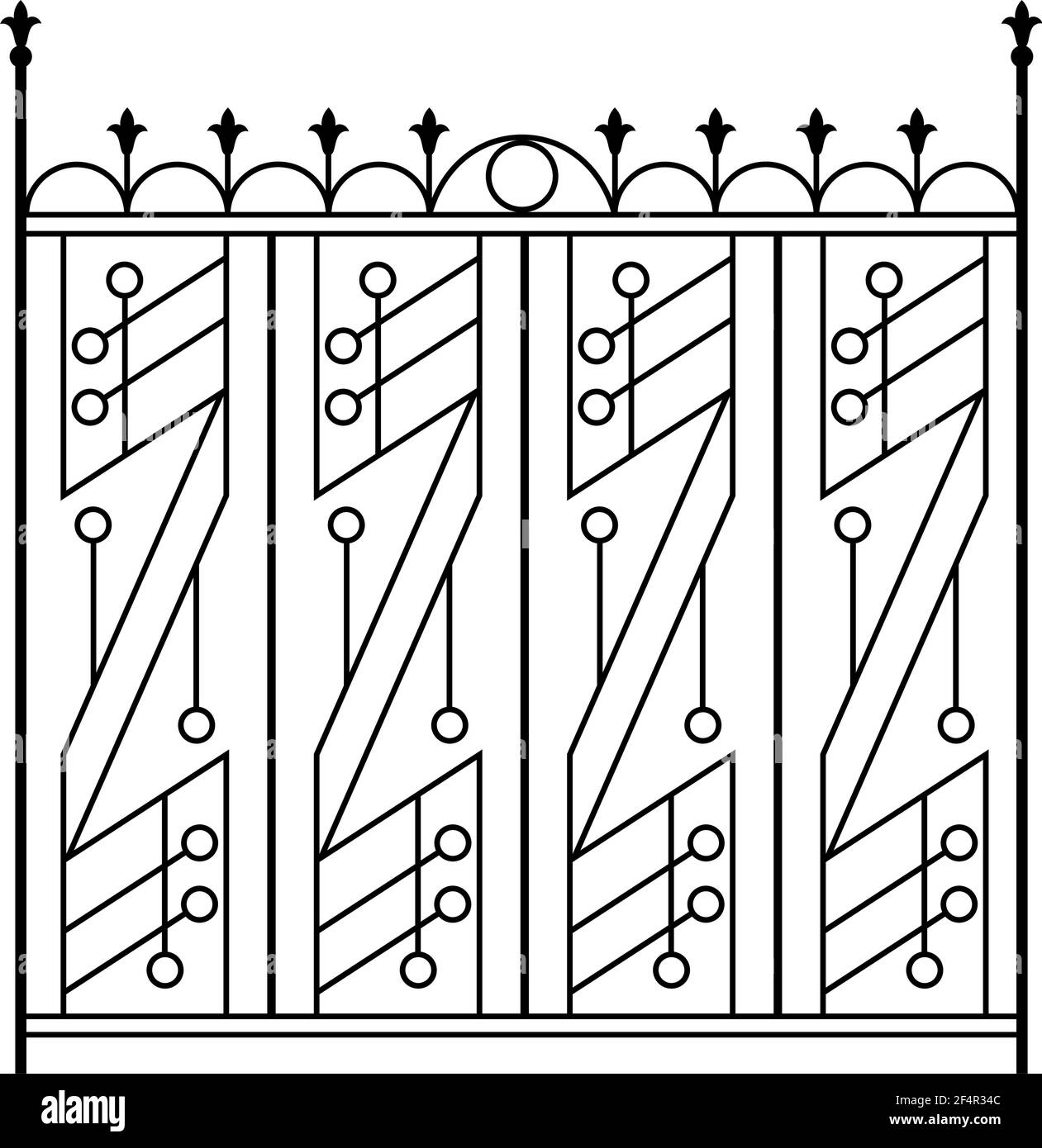 Wrought Iron Gate, Ornamental Design Vector Illustration Stock Vector ...
