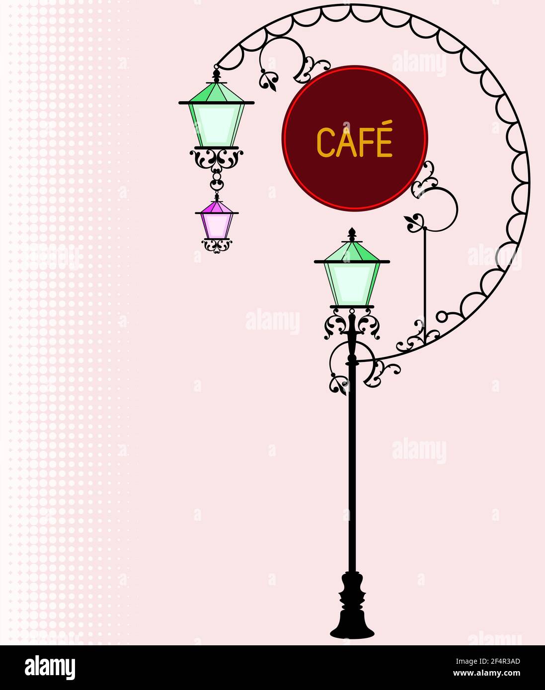 Wrought iron cafe sign hi-res stock photography and images - Alamy