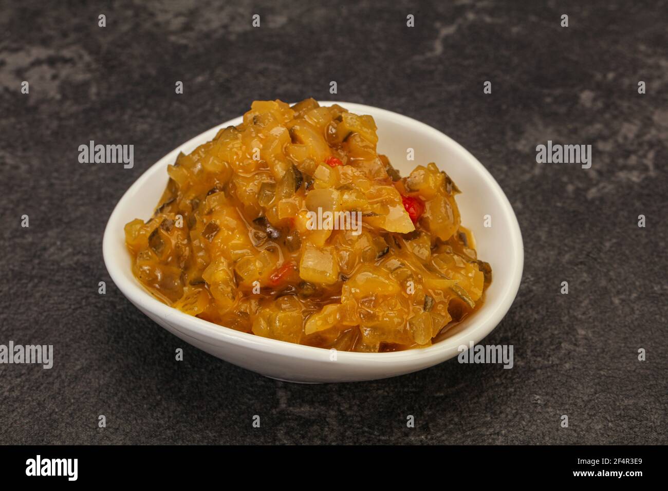 Relish sauce with cucumbers and mustard seeds Stock Photo - Alamy