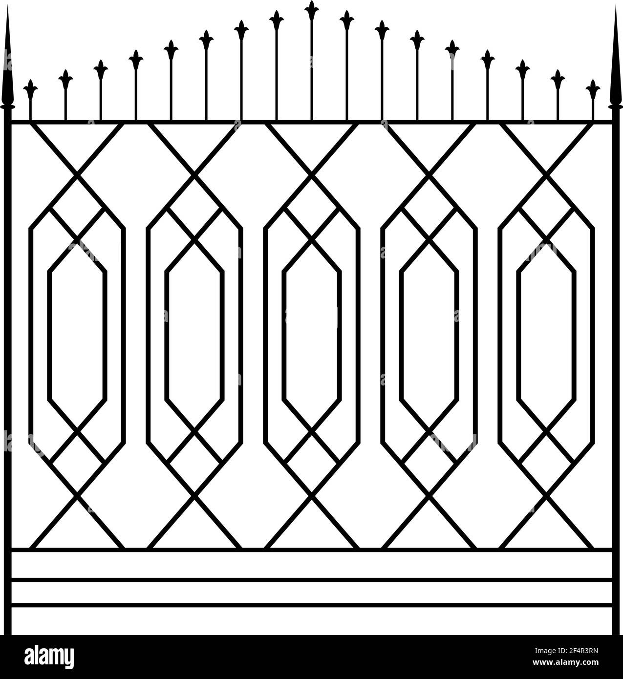 Wrought Iron Gate, Ornamental Design Vector Illustration Stock Vector ...