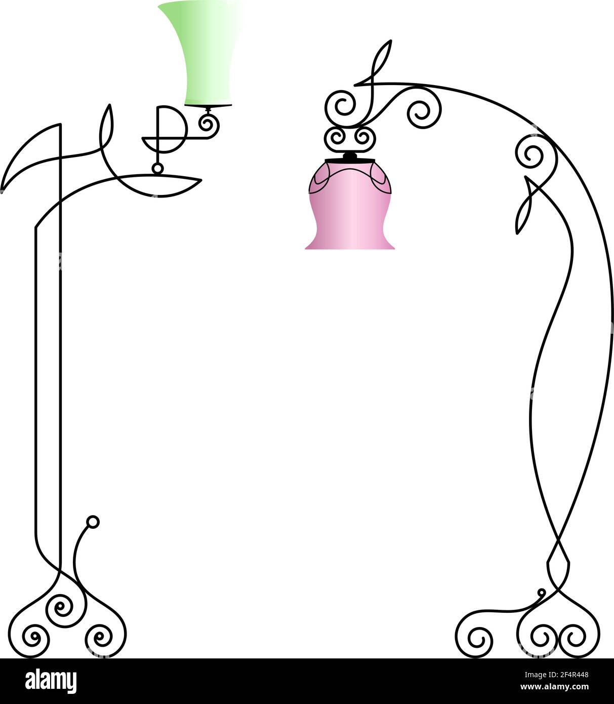 Wrought Iron Table Floor Lamp Vector Illustration Stock Vector Image ...