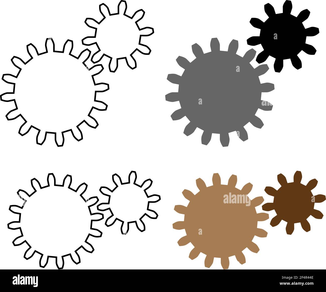 Rotating gear system Cut Out Stock Images & Pictures - Alamy