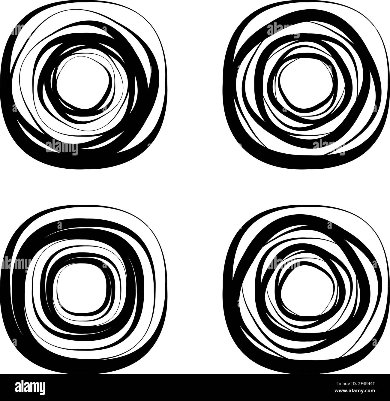 Geometric Concentric Shape Line Art Drawing Vector Illustration Stock ...
