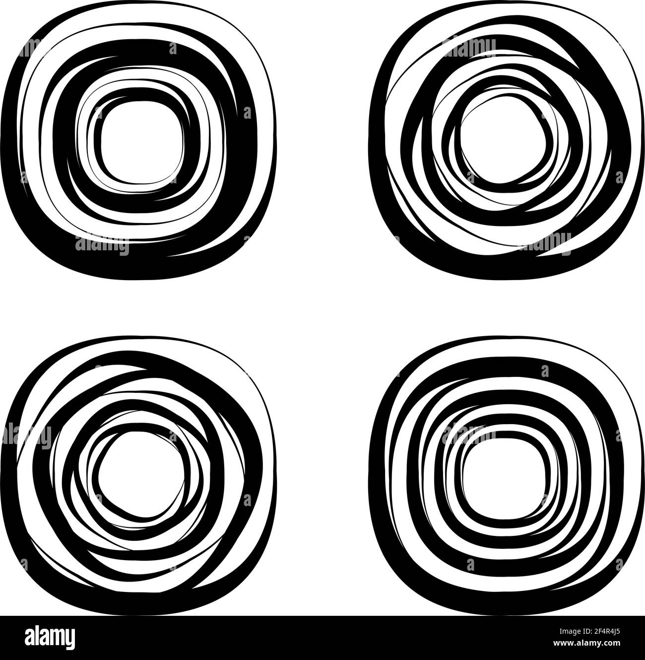 Geometric Concentric Shape Line Art Drawing Vector Illustration Stock ...