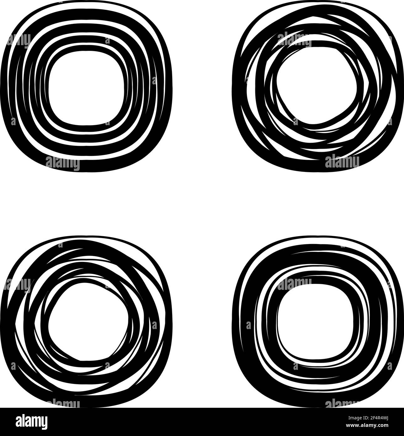 Geometric Concentric Shape Line Art Drawing Vector Illustration Stock ...