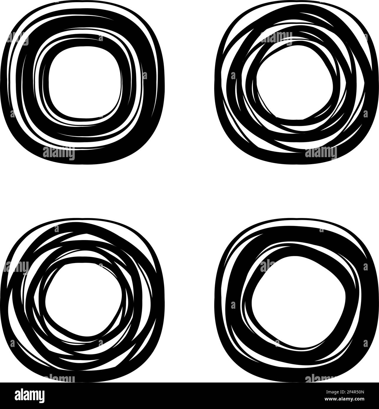 Geometric Concentric Shape Line Art Drawing Vector Illustration Stock ...