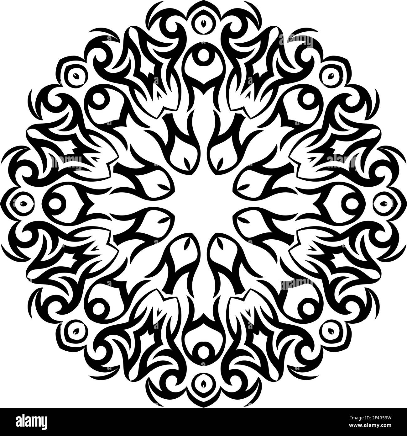 Tribal Tattoo Circular Vector Illustration Stock Vector Image & Art - Alamy
