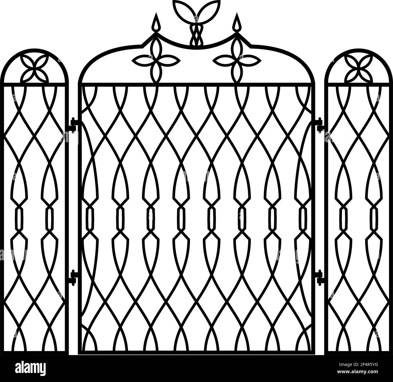 Wrought Iron Fireplace Screen Vector Illustration Stock Vector Image ...