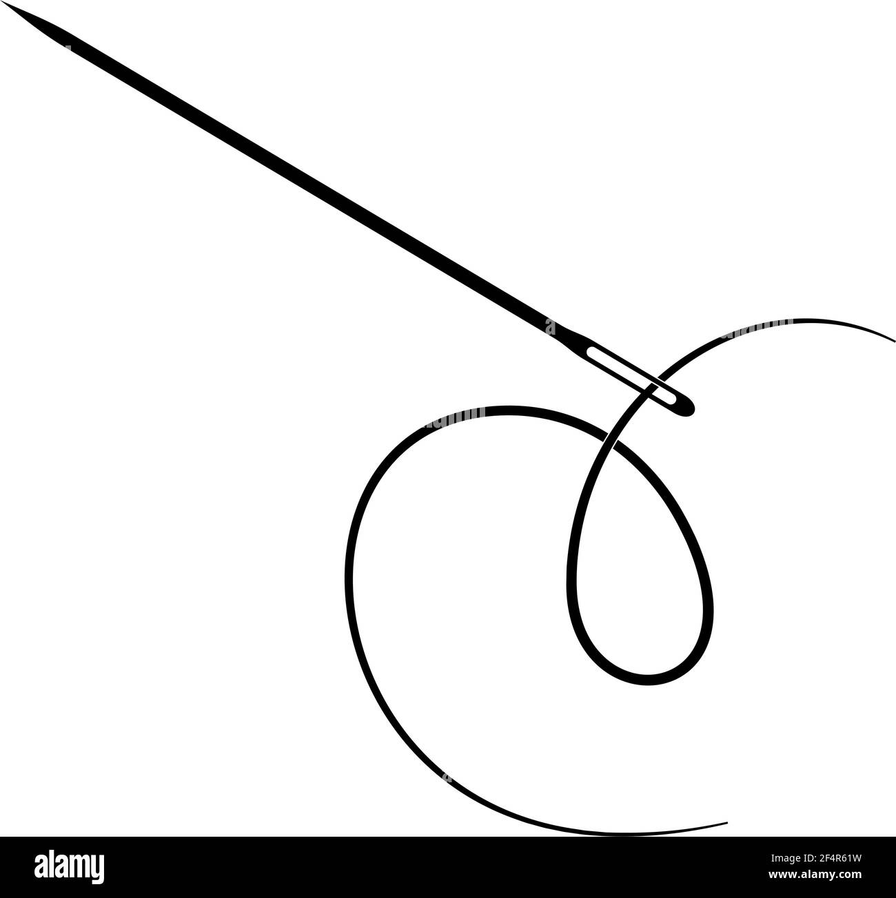 Sewing Needle Symbol Vector Illustration Stock Vector Image & Art - Alamy