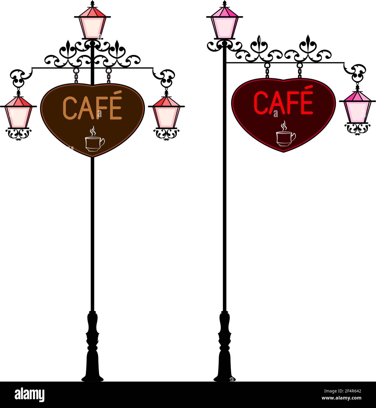 Old hanging sign cafe Cut Out Stock Images & Pictures - Alamy