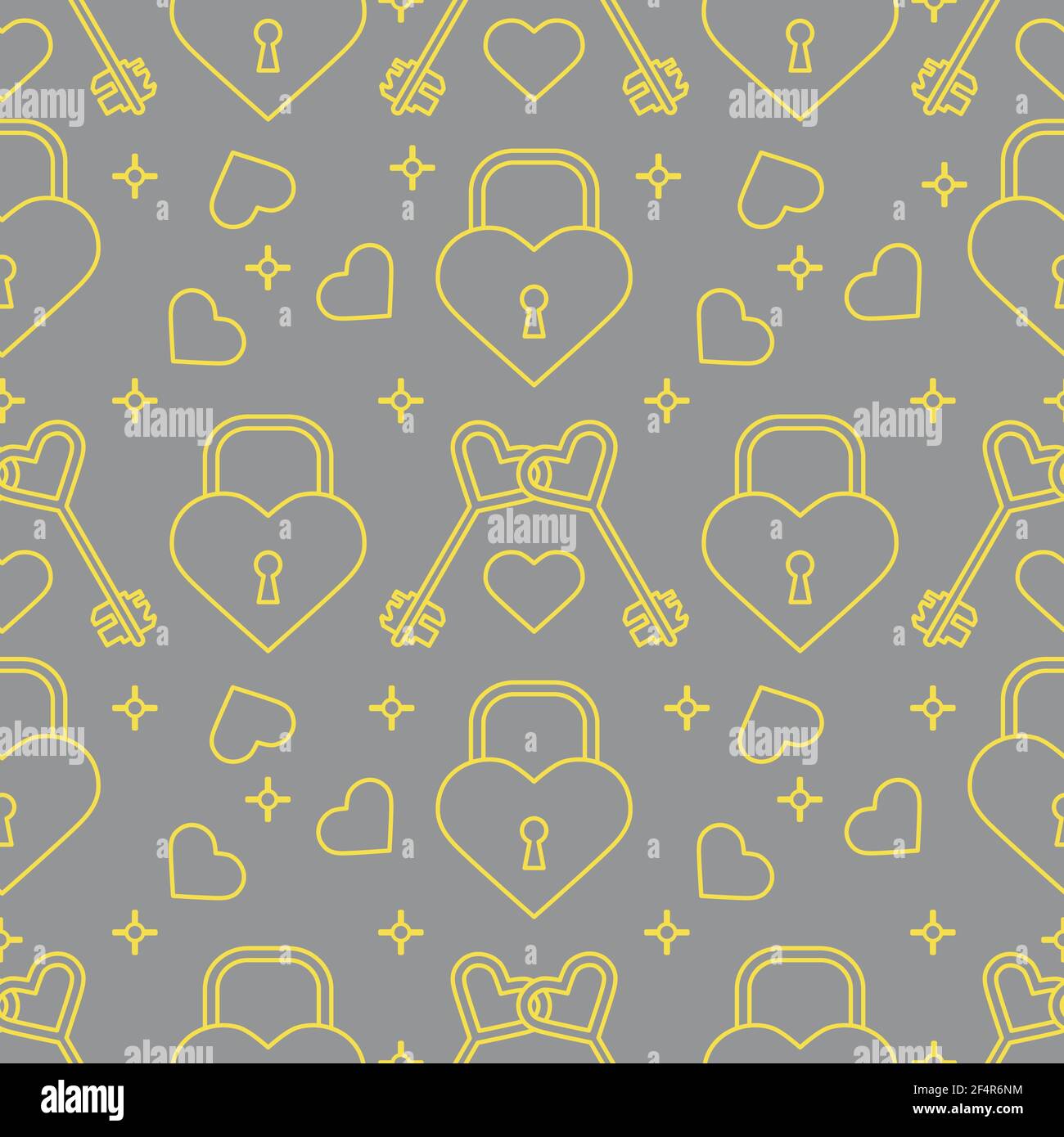 Seamless pattern with hearts, lock, keys in heart shape. Greeting card ...