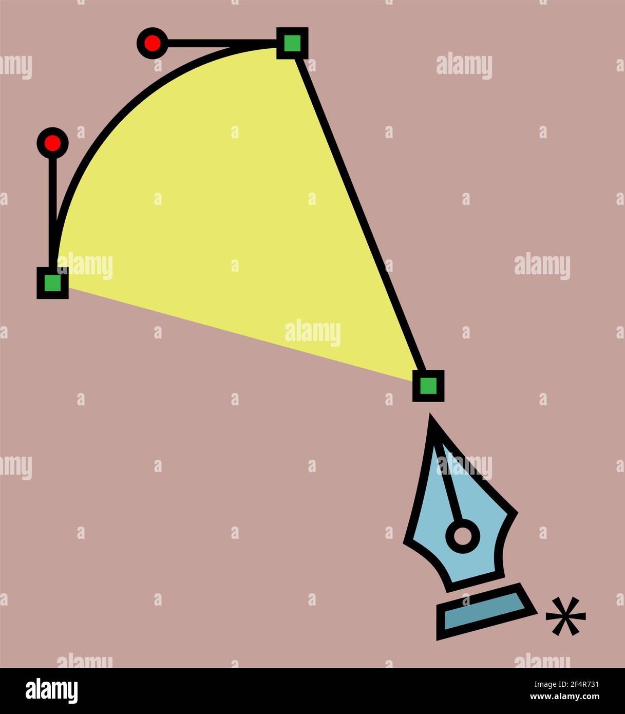 Bezier Curve With Pen Tool Vector Illustration Stock Vector Image & Art ...