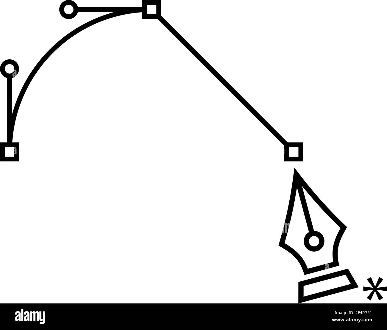 Bezier Curve With Pen Tool Vector Illustration Stock Vector Image & Art ...