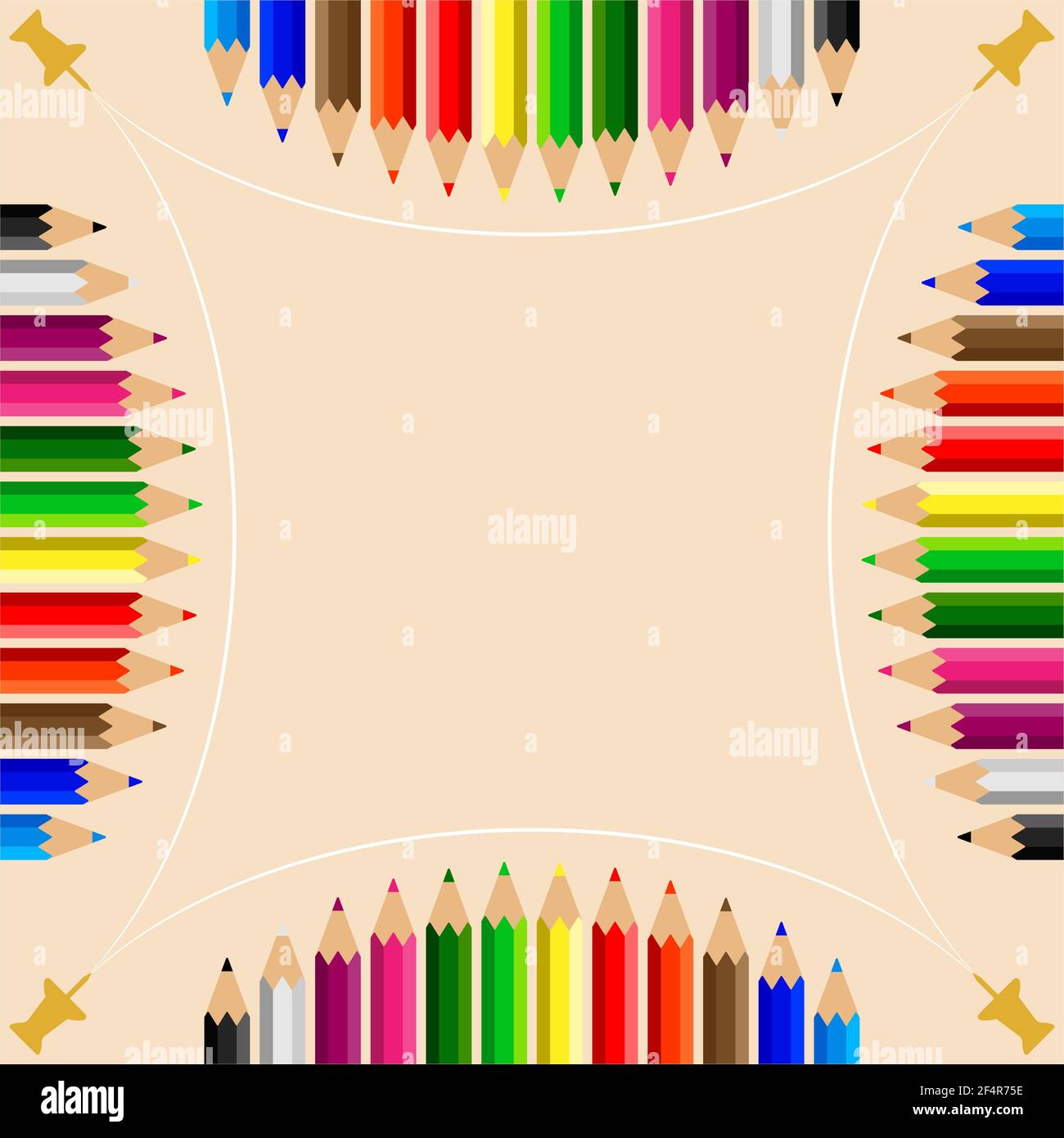 Color Pencils Set with Push Pin Vector Illustration Stock Vector Image ...