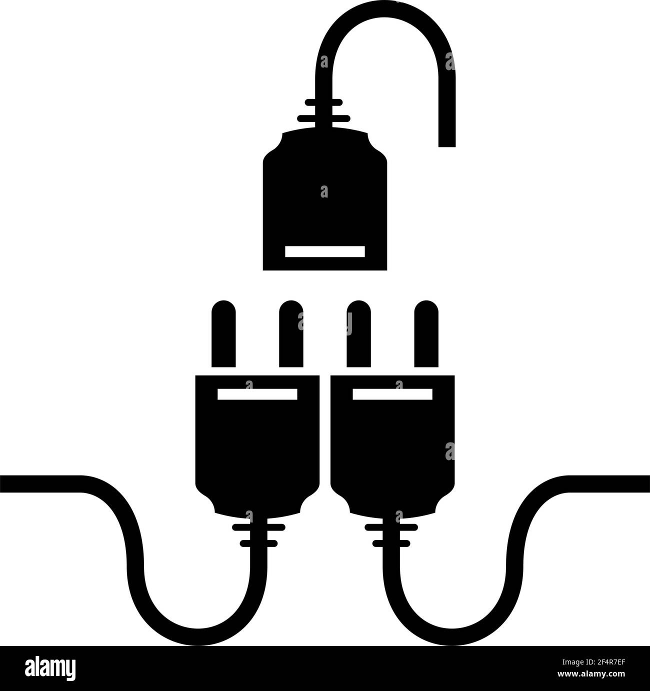 Plug Male Female Connection Icon Vector Illustration Stock Vector Image ...