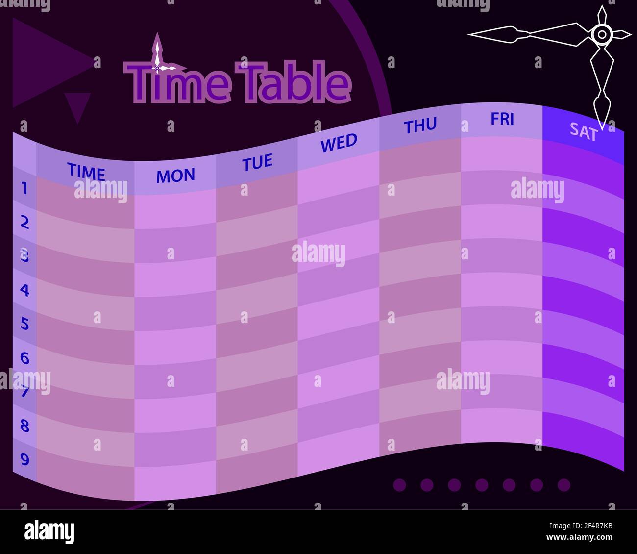 School timetable vector vectors hi-res stock photography and images - Alamy