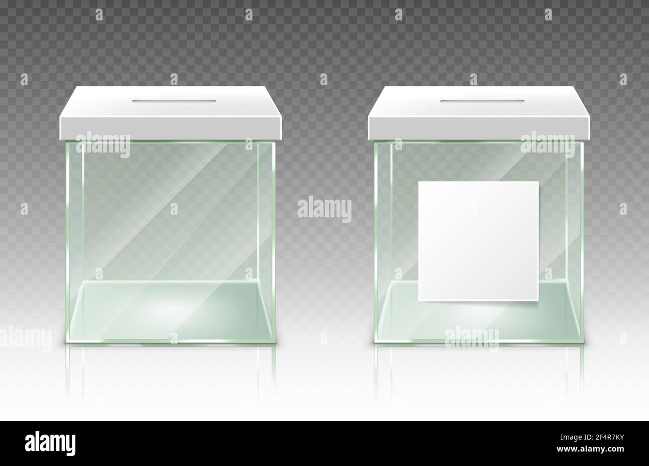 Empty donation box, glass plastic ballot container Stock Vector Image ...