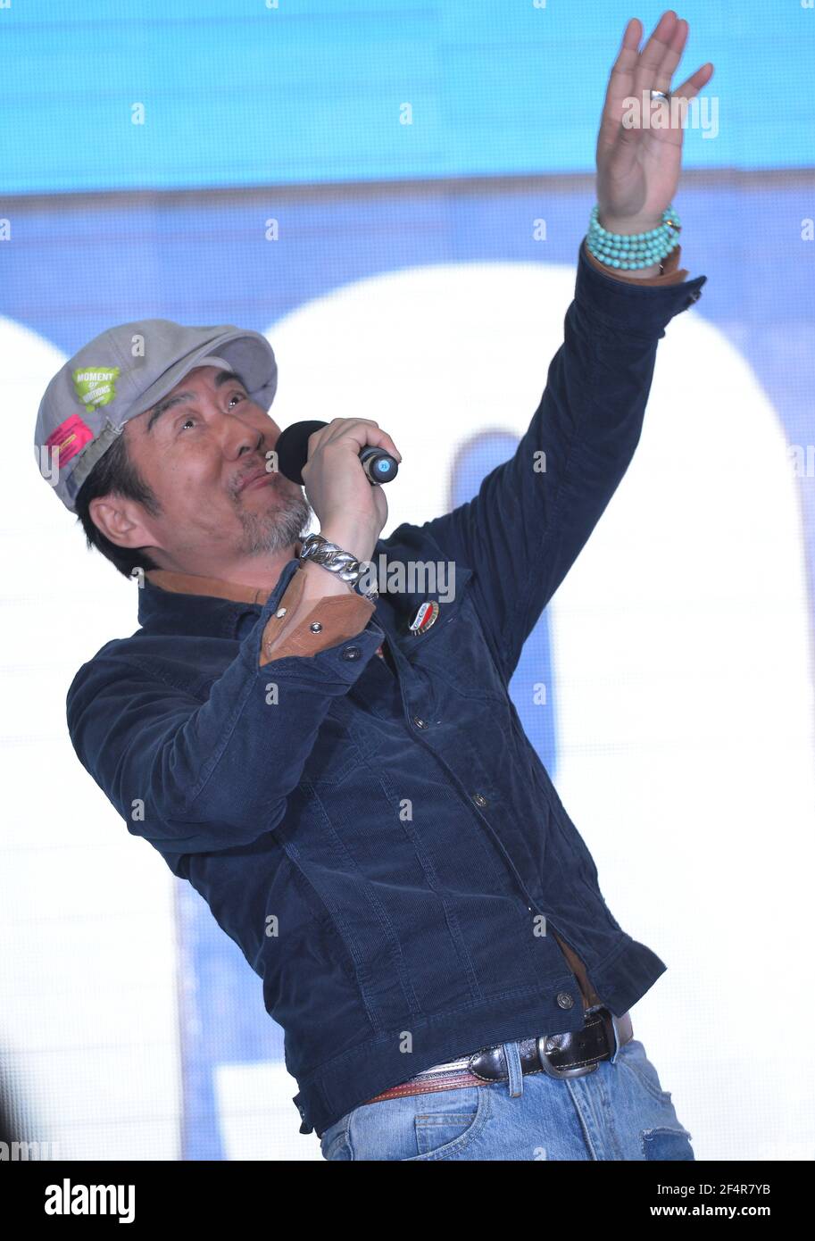 Hong Kong actor and Mandopop singer Sun Xing attends a commercial event ...