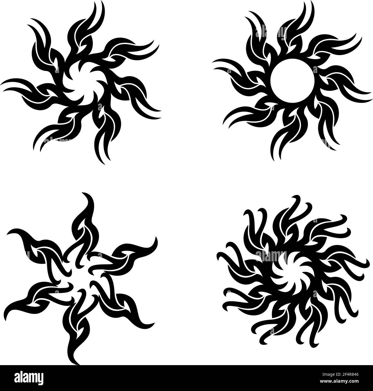 Tribal Tattoo Sun, Flame Tribal Design Vector Illustration Stock Vector ...