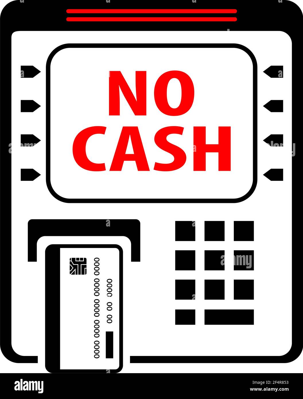 No Cash In ATM Vector Illustration Stock Vector Image & Art - Alamy