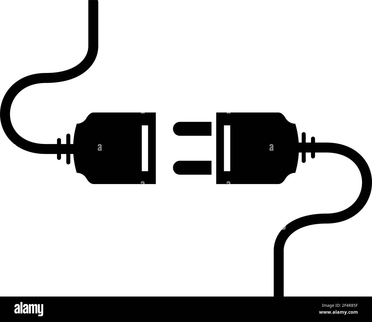 Plug Male Female Connection Icon Vector Illustration Stock Vector Image ...