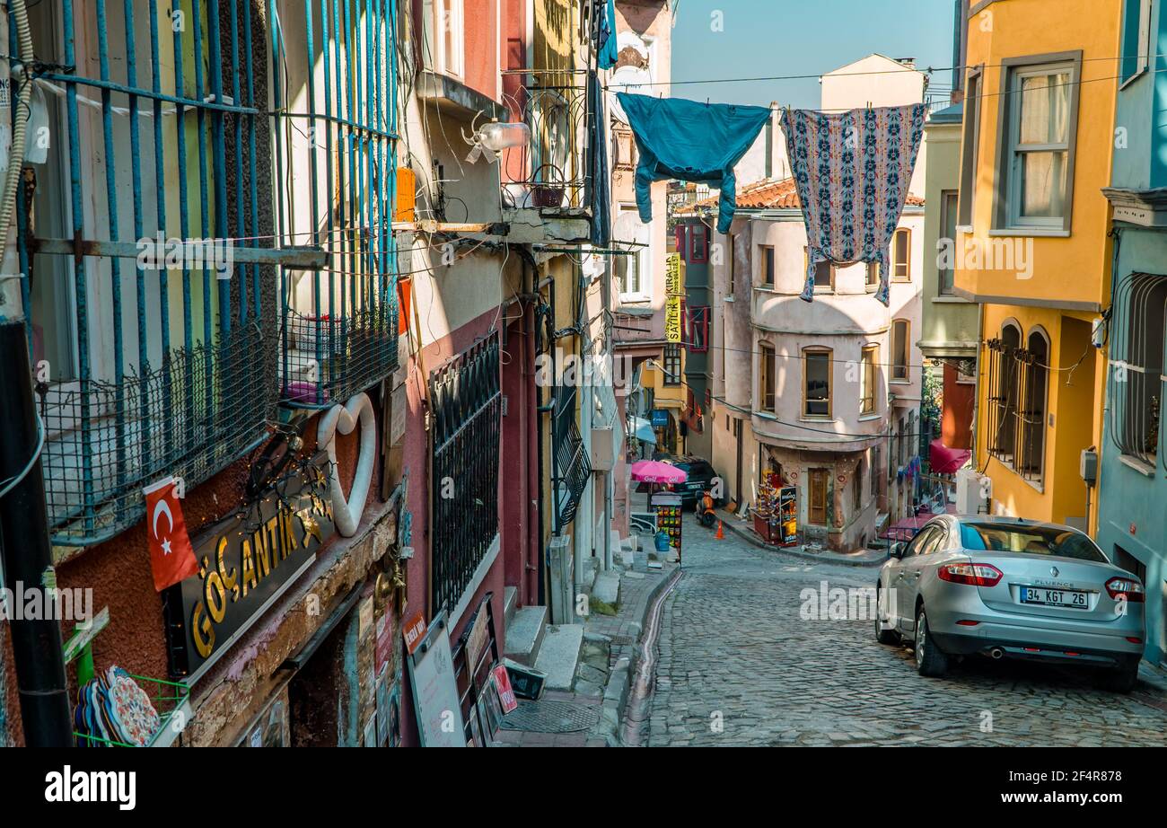 Balat, Istanbul, Turkey - February 23, 2021 - street photography of a ...