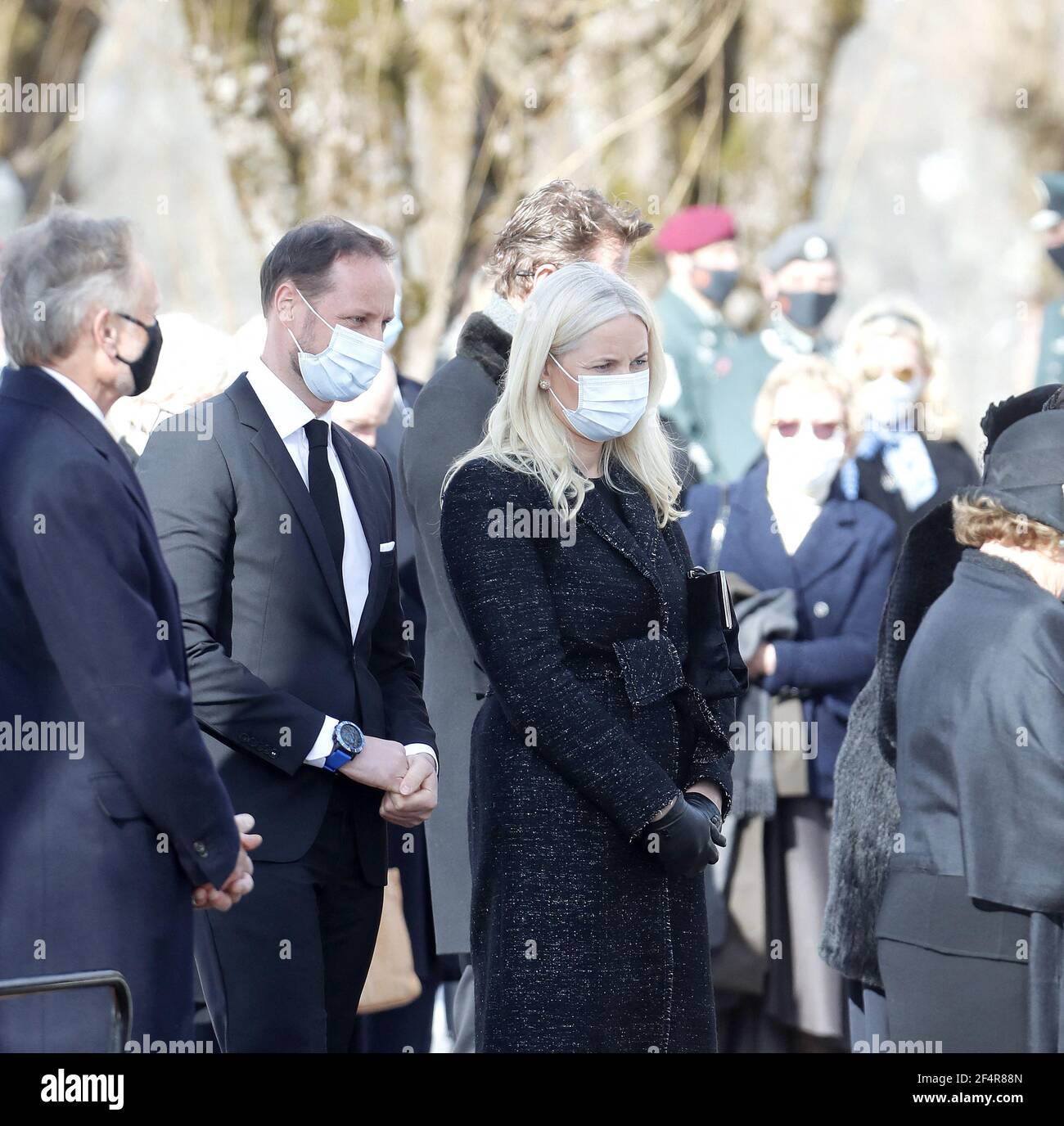 The funeral of Erling Lorentzen in Asker Church, Norway on March 22 ...