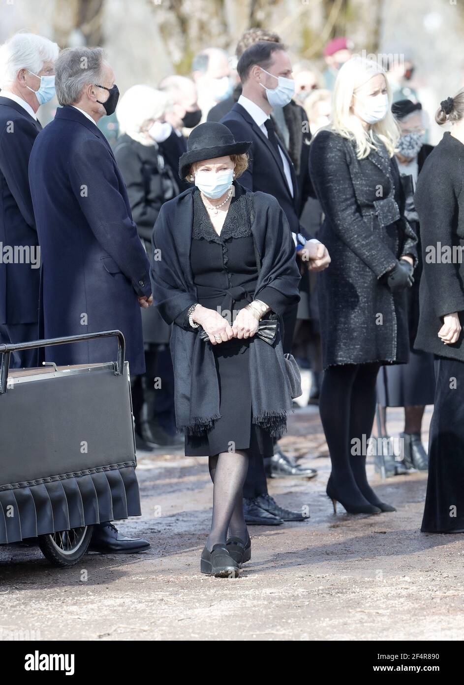 The funeral of Erling Lorentzen in Asker Church, Norway on March 22 ...
