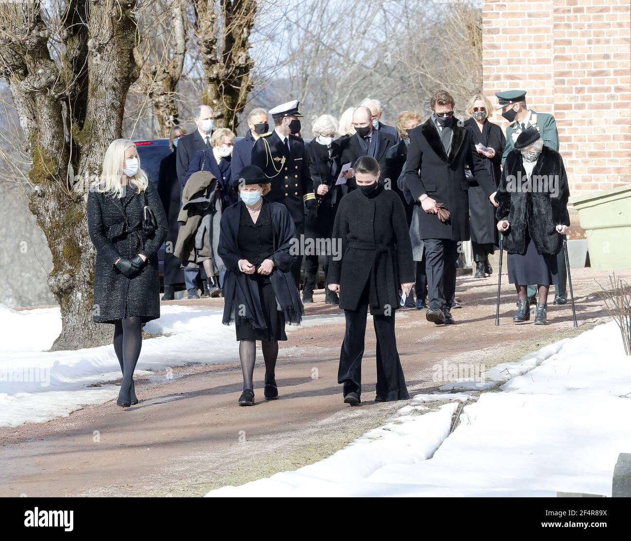 The funeral of Erling Lorentzen in Asker Church, Norway on March 22 ...