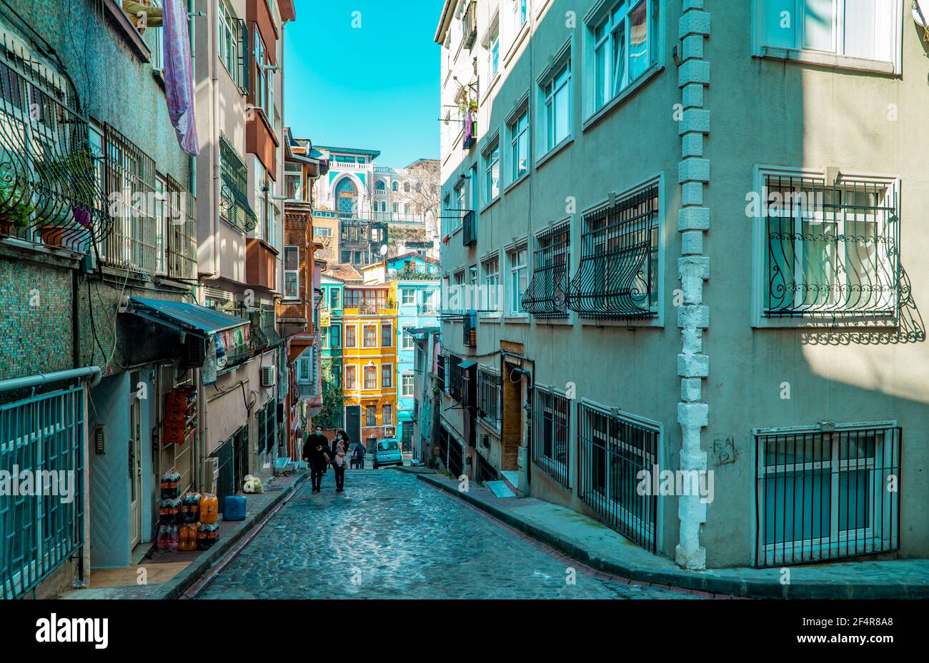 Balat, Istanbul, Turkey - February 23, 2021 - street photography of a ...