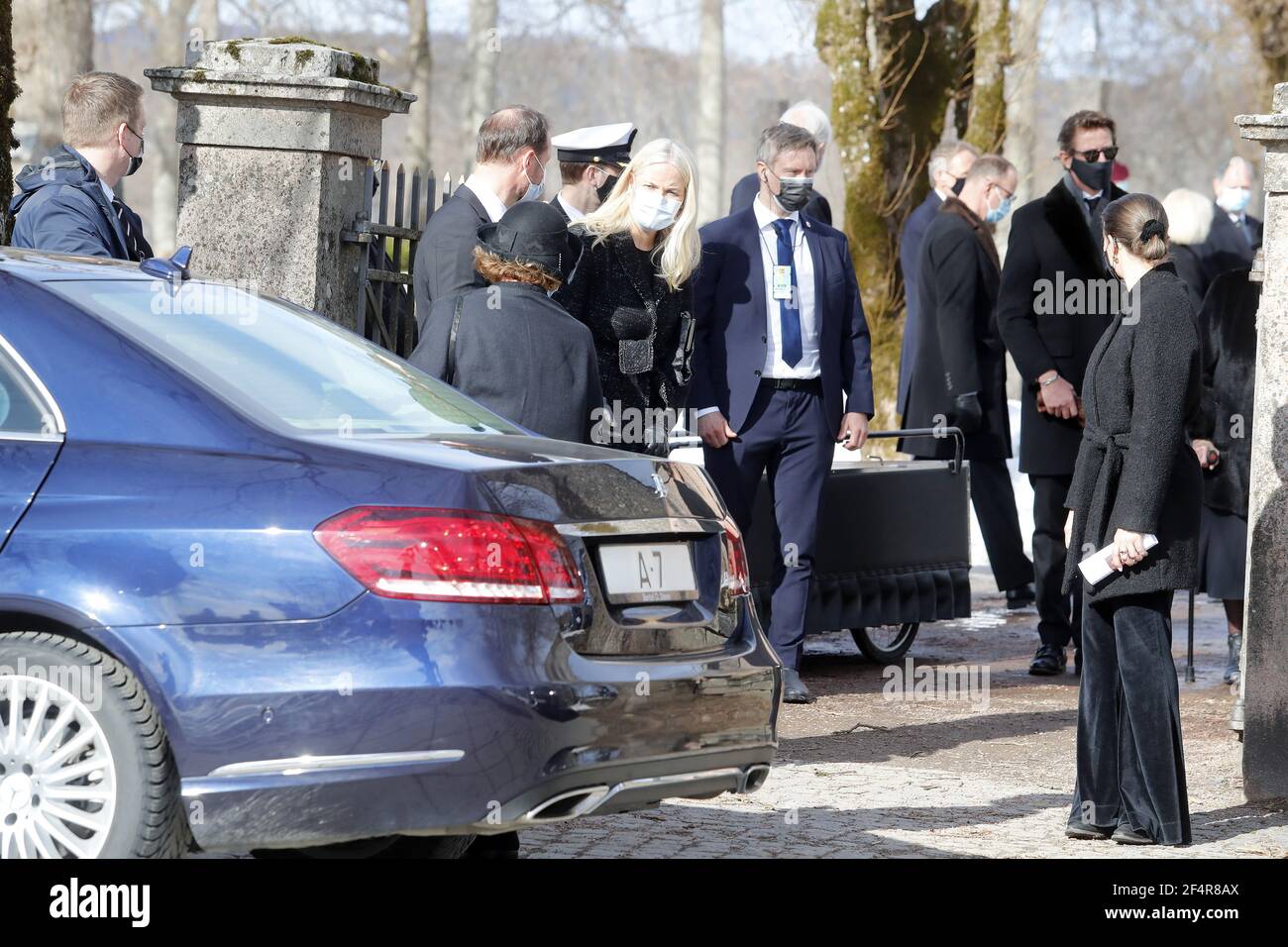 The funeral of Erling Lorentzen in Asker Church, Norway on March 22 ...