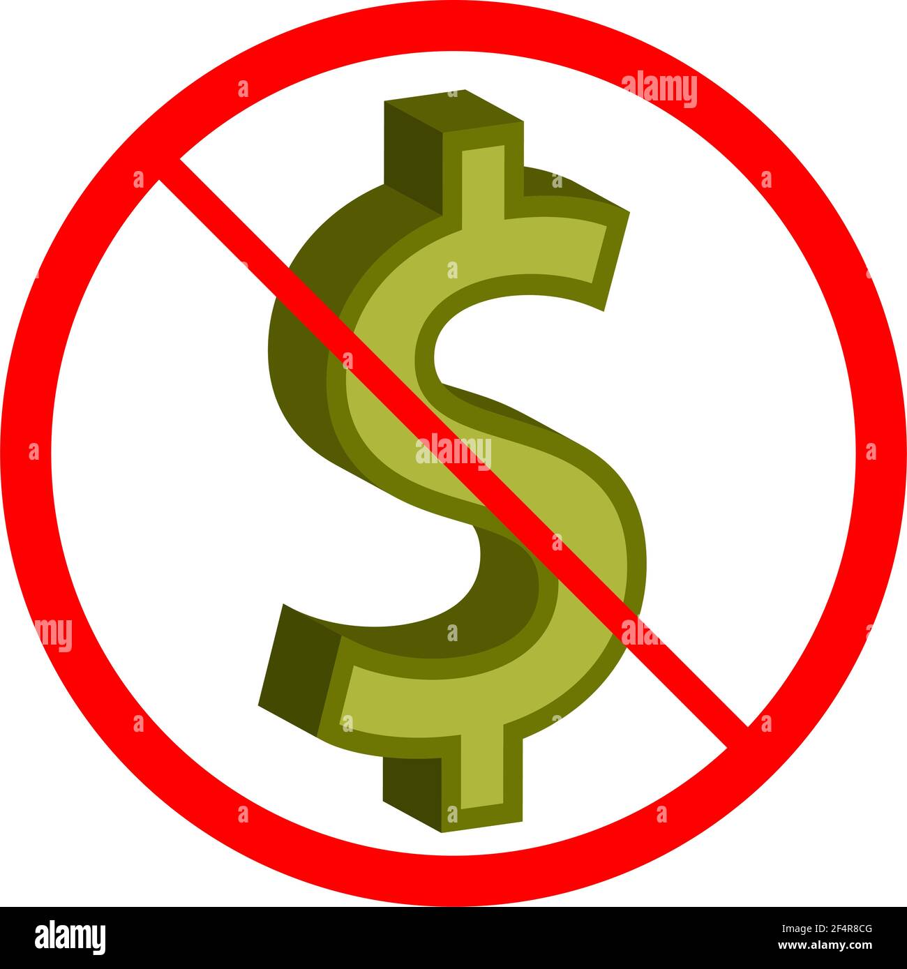 No Cash Dollar Icon Vector Illustration Stock Vector Image & Art - Alamy