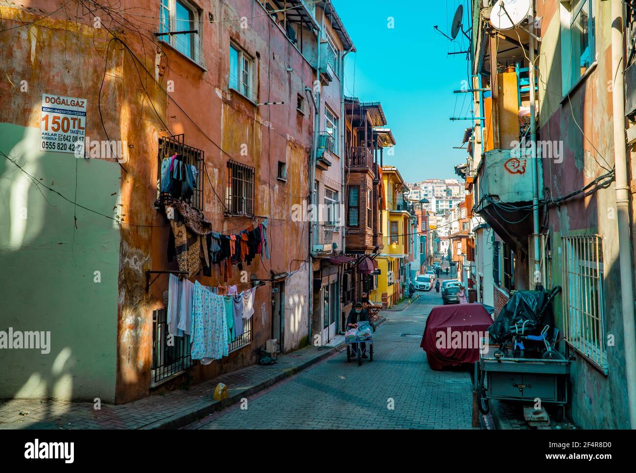 Balat, Istanbul, Turkey - February 23, 2021 - street photography of a ...