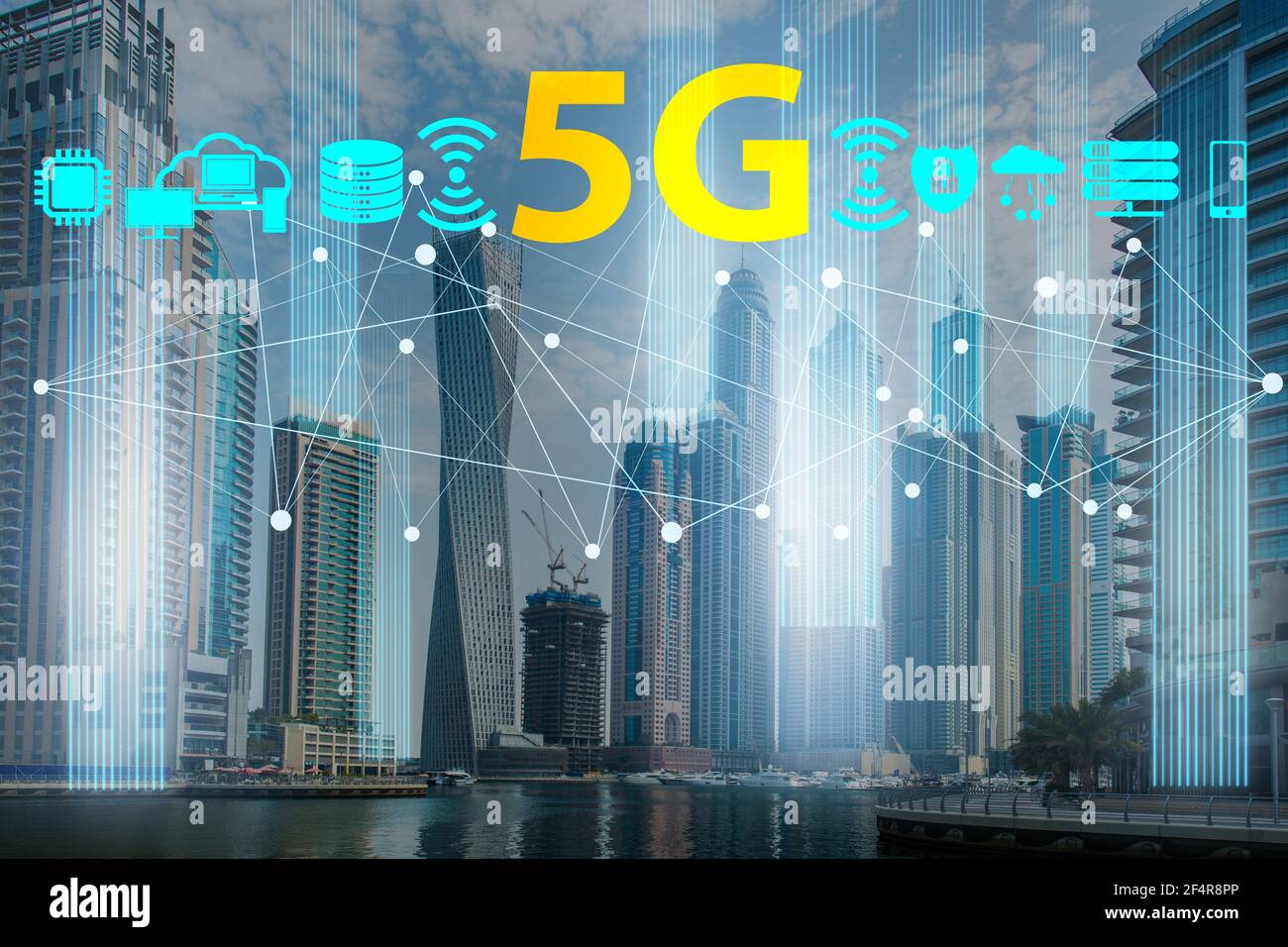 Concept of 5g networks in the large cities Stock Photo - Alamy