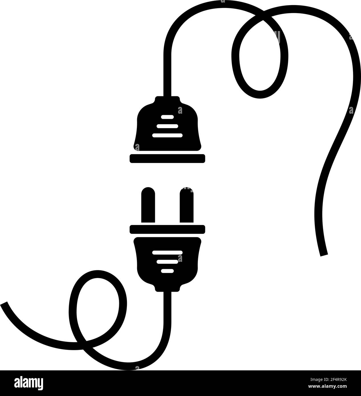 Plug Male Female Connection Icon Vector Illustration Stock Vector Image ...