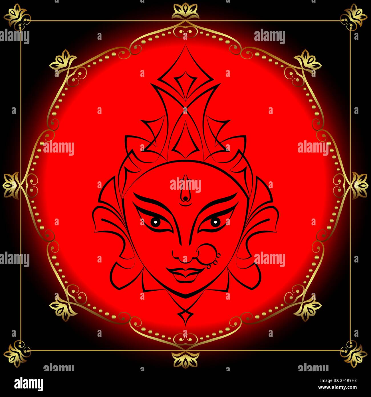 Durga Goddess of Power Vector Illustration Stock Vector Image & Art - Alamy